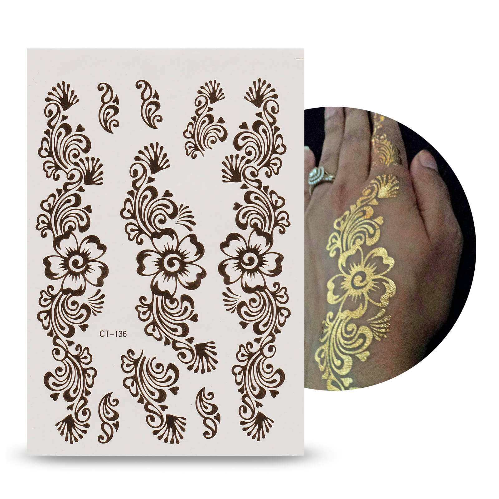 Metallic Tattoo Transfers - HennaByAfruza